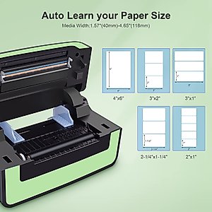 POLONO Shipping Label Printer for Shipping Packages, 4x6 Label Printer, Thermal Label Maker, Compatible with Shopify, Ebay, USPS, FedEx, Amazon & Etsy, Support Multiple Systems(Green)