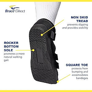 Brace Direct Post Op Recovery Shoe - Adjustable Medical Walking Shoe for Post Surgery or Operation Support, Broken Foot, Stress Fractures, Bunions, or Hammer Toe for Left or Right Foot