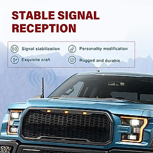 QODOLSI 1 Pack Spiral Antenna 7.1In, Universal Antenna Toppers Waterproof PVC Rubber Flexible Retrofit Antenna, Suitable for Trucks, Cars, SUVs Antenna Replacement (Black), QOTX502BL-1PS