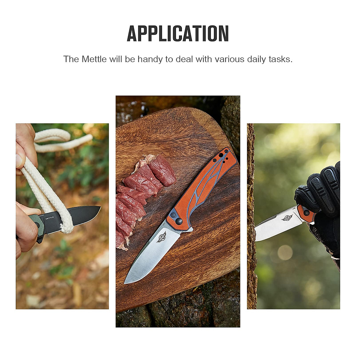 OKNIFE Mettle EDC Pocket Knife, 3.24 inch 154CM Folding Knife with Pocket Clip, G10 Handle Flipper Knife for Hunting, Camping and Work (Orange)