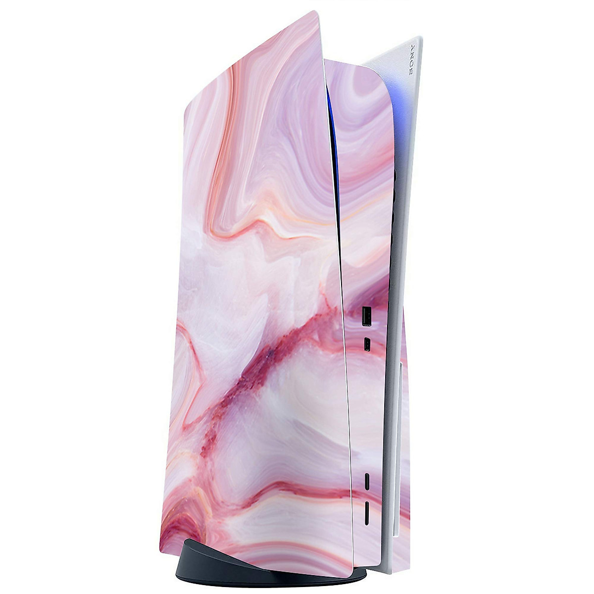 ITS A Skin Skins Compatible with Sony Playstation 5 Console Disc Edition - Protective Decal Overlay Stickers wrap Cover - Pink Stone Marble Geode