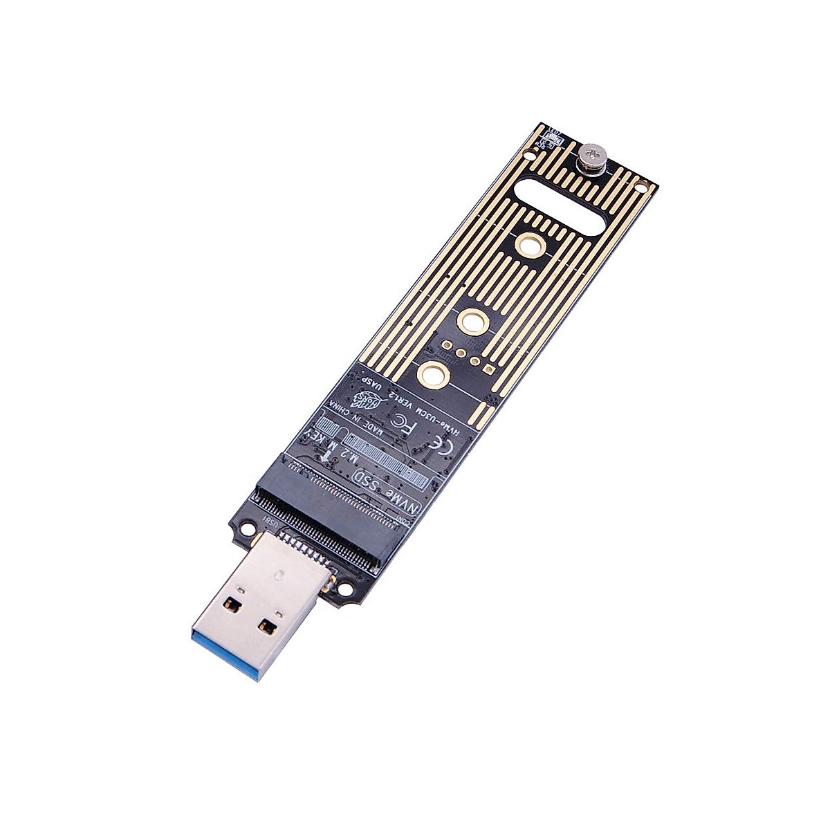 M.2 NVME USB 3.1 Adapter, M-Key M.2 NVME to USB Card Reader USB 3.1 Gen 2 Bridge Chip with 10 Gbps High Performance, Compatible with Samsung 950/960/970 Evo/Pro or Other M.2 SSDs with PCI-E Type