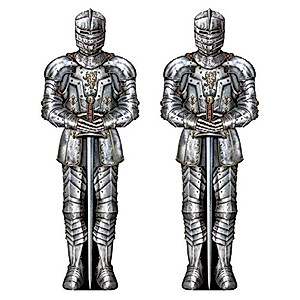 Beistle Jointed Suit of Armor 2 Piece, 6', Silver