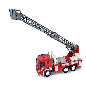 Sunny Days Entertainment Maxx Action Mini Rescue Vehicle Toy Fire Truck with Extention Ladder and Push Button Lights and Sounds (Colors and Style Purchased May Vary)