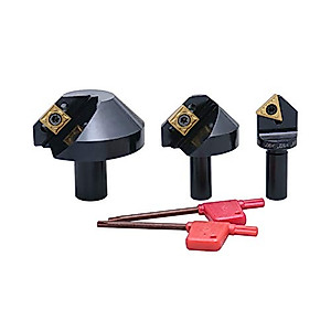 Accusize Industrial Tools 1/4'', 1/2'' and 1-1/4'' 90 Degree Indexable Carbide Countersinks, 0046-0990