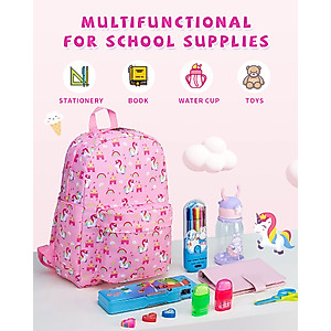 Vorspack Kids Backpack for Girls, Unicorn Backpack with Chest Strap for Preschool Kindergarten Elementary school - Pink