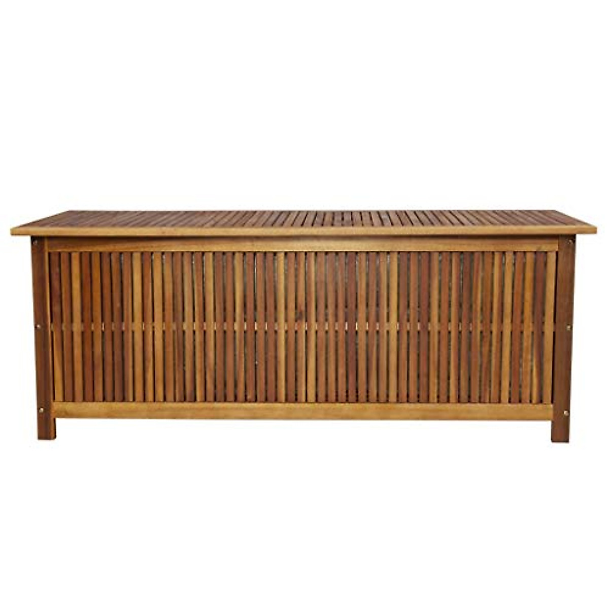 Festnight Outdoor Storage Bench Acacia Wood Garden Deck Box Storage Container Patio Backyard Poolside Balcony Furniture Decor 59" x 19.7" x 22.8" (W x D x H)