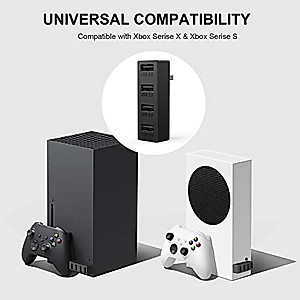 Tensun 4 Ports USB Hub for Xbox Series S/X USB 2.0 High-Speed Expansion Hub Charger Splitter Adapter for Xbox Series S/X Accessories, Compatible with Microsoft Xbox Series S/X Game Console