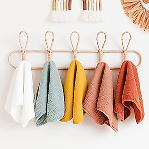 Konssy Muslin Baby Burp Cloths Sets for Unisex- 6 Pack Large 100% Cotton Burping Clothes for Newborn，Baby Girls and Boys