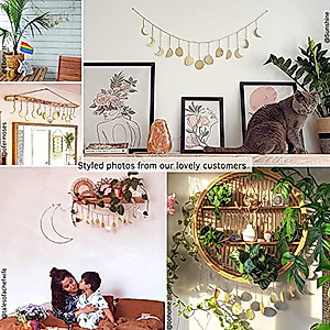 Moon Phase Wall Hanging, Handmade Hammered Gold Metal 13 Moons 36" Garland, Phases of the Moon, Celestial Lunar Art, Bohemian Aesthetic Christmas Boho Decor for Bedroom Home Dorm Living Room Girl Gift