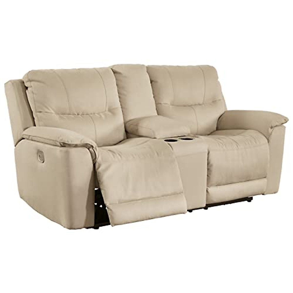 Signature Design by Ashley Next-Gen Gaucho Classic Power Reclining Loveseat with Console & Adjustable Headrest, Beige