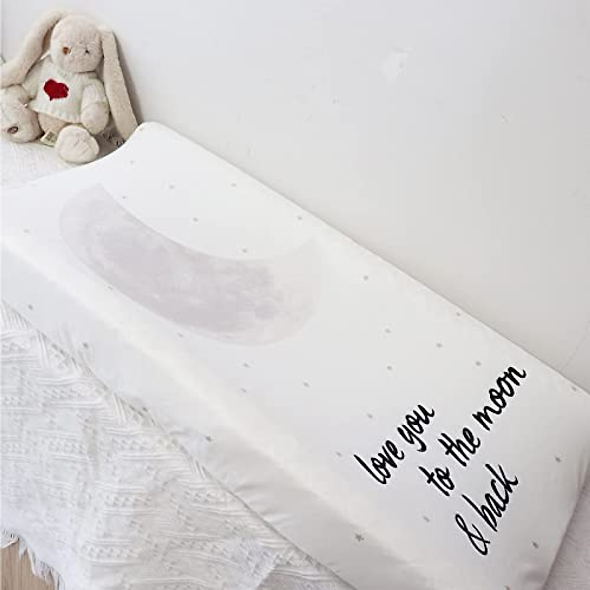 Changing Pad Cover, Love You to The Moon and Back, Diaper Changing Pad Cover for Boys Girls, Jersey Knit Changing Table Mattress Sheet, Soft Breathable