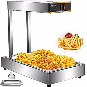 VEVOR 110V French Fry Food Warmer 22"x13", 1000W French Fry Heat Lamp,Stainless Steel Heat Lamp Warmer 86-185?, Food Warmer Diaplay for French Fry, Heat Lamp Commercial for Fry Chicken