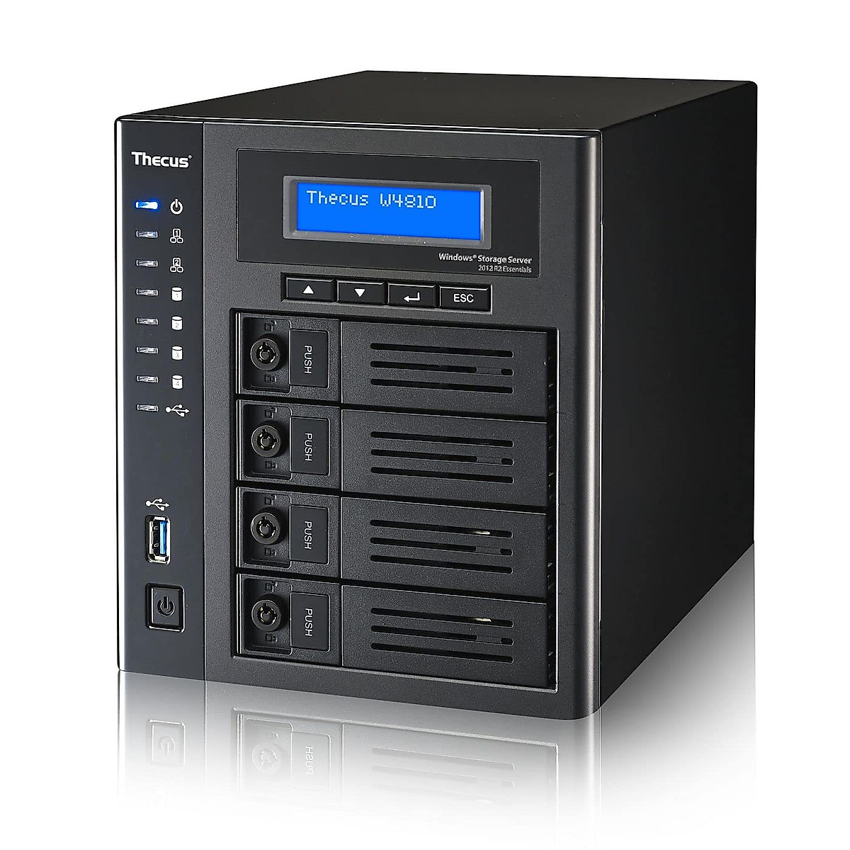 Thecus W4810 4-Bay WSS NAS with Intel Celeron N3160 1.6 GHz Qual Core, 4GB RAM, Windows License Included - Black