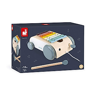 Janod - 2-in-1 Sweet Cocoon Xylo Roller Walking and Musical Toy - Ages 18 Months+ - J04406