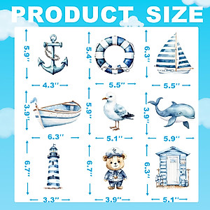 36-Piece Nautical Party Decorations - Ocean Theme Birthday Party Decor for Birthday, Baby Shower, and Nautical Celebrations