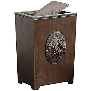 TKFDC Wooden Trash Can, Simple Creative Japanese Style Trash Can Home Living Room Bedroom Office Storage Bucket Trash Can