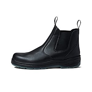 Thorogood 6” Slip On Safety Toe Station Boots for Men and Women - Leather with Quick Release, Slip-Resistant Outsole, and Translucent Non-Marking Bottom; EH Rated, Black - 13 M