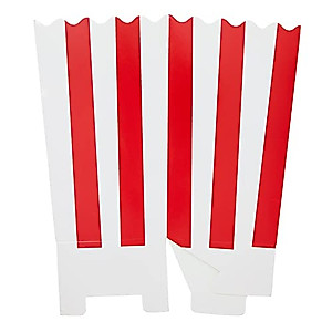 BLUE PANDA Set of 100 Mini Popcorn Favor Boxes - 3x5 Snack Containers for Carnival Party Supplies, Movie Night, Birthdays, Red and White, 20 Ounce, 3.3 x 5.6 Inches