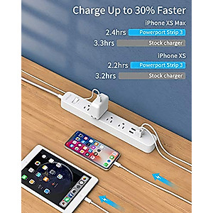 15ft Braided Power Strip Surge Protector with USB Ports, NTONPOWER Flat Plug Power Strip with Long Extension Cord, 4 Outlet 4 USB Desktop Charging Station, 1700 Joule, Circuit Breaker, for Home Office