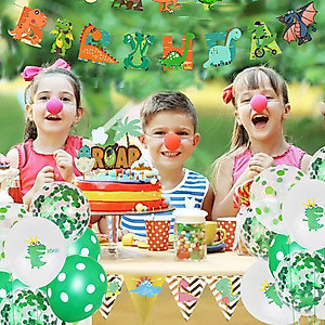 SEENS-Dinosaur Birthday Decorations Set - Birthday Gift for Kids -- 36 Pieces Birthday Party Decorations - Balloon Banner Cake Decoration"