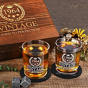 CozyState 60th Birthday Gifts for Men, 1964 Birthday Whiskey Gifts 60 Year Old Gift Ideas for Men Him, Dad, Husband, Friends