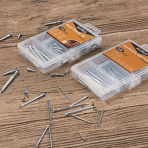 KURUI Hanging Nails and Wood Screws Assorted Kit 256PCS, 110 Philips Flat Head Screws and 146 Picture Hanging Nails, 6 Sizes Small Nails and Small Screws Assortment with Organizer Box