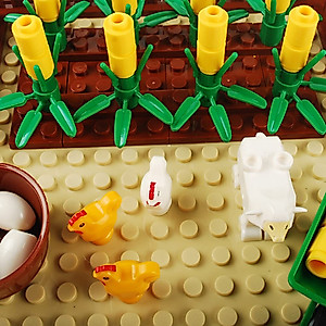 BAENRCY Cow Animal Building Blocks Animal Building Bricks Kit DIY Building Set Compatible All Major Brands (Chicken)