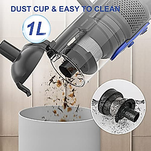 W10 Corded Stick Vacuum, Vacuum Cleaner with 18Kpa Powerful Suction, 6 in 1 Lightweight Corded Vacuum Cleaner for Pet Hair Hard Floor