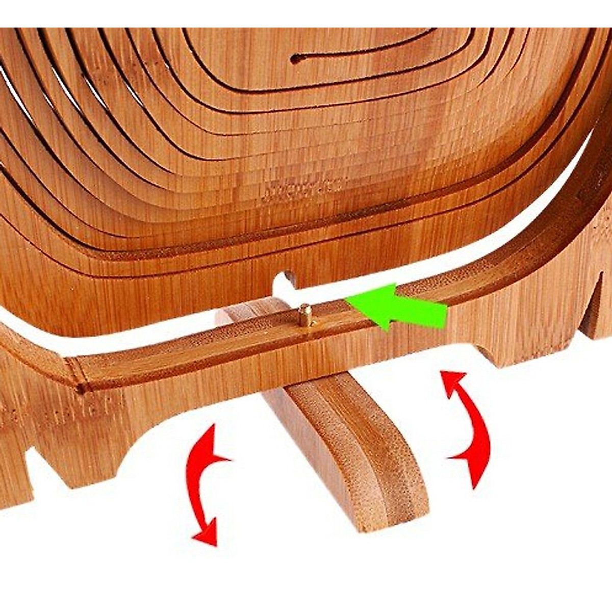 Kamay's 11X10.6 Inch Bamboo Fruit Bowl Collapsible Basket For Fruit Egg Bread Fruit Dried Fruit Folding Fruit Basket Multifunction Heat Resistant Bamboo Trivets Pot Mat Hot Pan Pads (Tomato shaped)