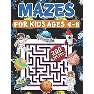 Mazes For Kids Ages 4-8: The Big Activity Book for Kids with 200 different mazes - workbook to learn logic and concentration and improve creativity