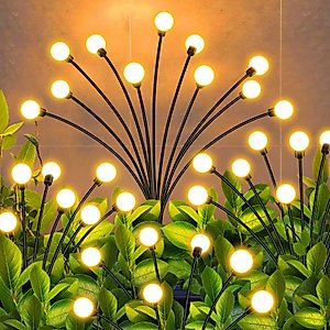 TomCare Solar Lights 22 LED Solar Firefly Lights with 2 Modes Swaying Solar Powered Garden Lights Waterproof Decorative Solar Lights Outdoor for Outside Pathway Yard Patio, 2 Pack
