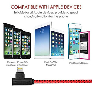 Certified Lightning Cable,iPhone Charger 5 Pack(0.7FT/3FT/3FT/6FT/10FT) Extra Long Nylon Braided USB Charging&Syncing Cord Compatible with iPhone 12/11/Pro/Xs Max/XS/XR/7/7Plus/X/8/8Plus/6S Plus