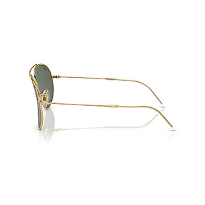 Ray-Ban RBR0101S Aviator Reverse Sunglasses, Gold/Dark Green, 62 mm