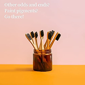 2 oz Amber Round Glass Jars (24 Pack & 48 Lids), Empty Cosmetic Containers with Inner Liners and 24 black Lids & 24 Silver Lids for Slime, Beauty Products, Cosmetic, Lotion, Ointments & DIY