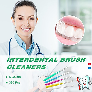 350 Pieces Braces Brush for Cleaner Interdental Brushes Kit Flosser for Braces Dental Braces Cleaner Braces Floss Picks Flossing Head Oral Dental Hygiene Flosser Tooth Cleaning(Vivid Colors)