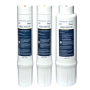 Whirlpool WHEMBF Replacement Filter Set Fits WHAMBS5 & WHEMB40 Filtration Systems | Extra Long Life | Easy to Replace UltraEase Filter Cartridges | 1 Count (Pack of 1), White