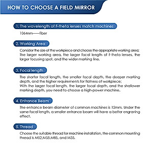 Monport F-Theta M52 Lens,Suitable for 1064 nm Monport Fiber Laser Marking Machines,11.8"x11.8"(300x300mm) Working Area,Fiber Laser Field Lens Replacement