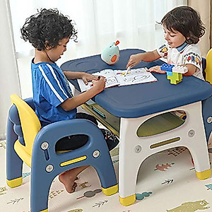TinyGeeks Kids Table and Chairs Set Safe for Children Activity Table for Kids and Avec Maman Baby Cuisine 4-in-1 Baby Food Processor Baby Food Bundle