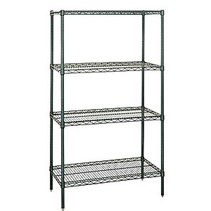 Quantum Storage Systems WR63-2460P Starter Kit for 63" High 4-Tier Wire Shelving Unit, Proform Finish, 600 lb. Per Shelf Capacity, 24" Width x 60" Length x 63" Height