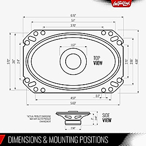 Install Link 4x6 Inch Car Speaker System, Two-Way