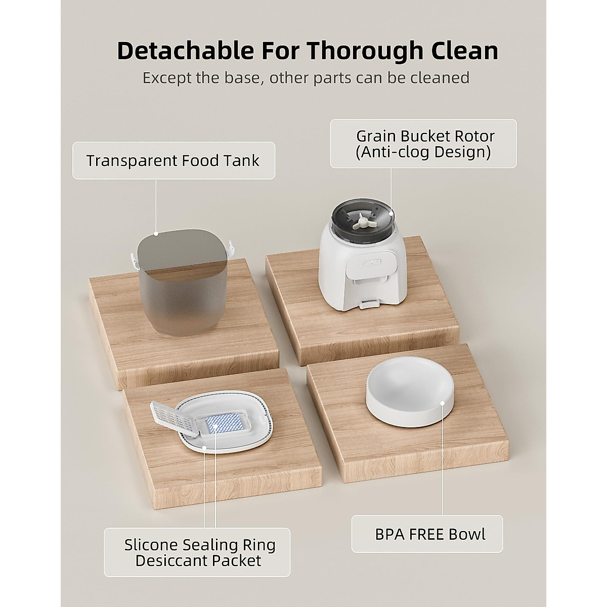 LAMPICK Smart Automatic Cat Feeder - WiFi Cat Food Dispenser with APP Control Up to 15 Portions((8g/Portion) 10 Meals Per Day, Dual Power Supply Pet Feeders for Cats/Dogs (4L/16.9 Cups)