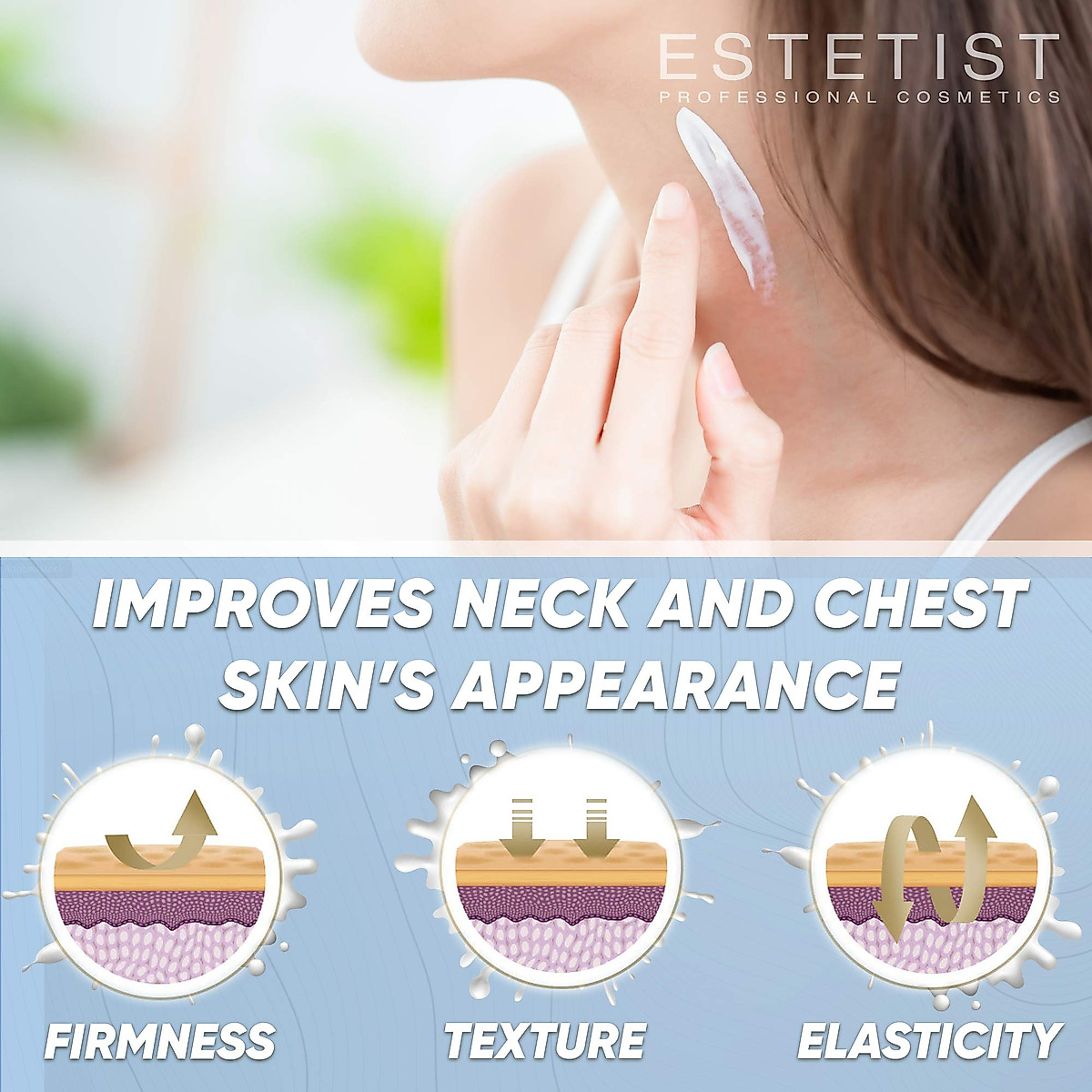 Neck Firming Cream for Tightening & Lifting Sagging Skin - Double Chin Reducer - Anti Wrinkle Anti Aging Treatment for Neck & Décolleté - Crepe Skin Repair for Chest - With Vitamin C & Coconut Oil