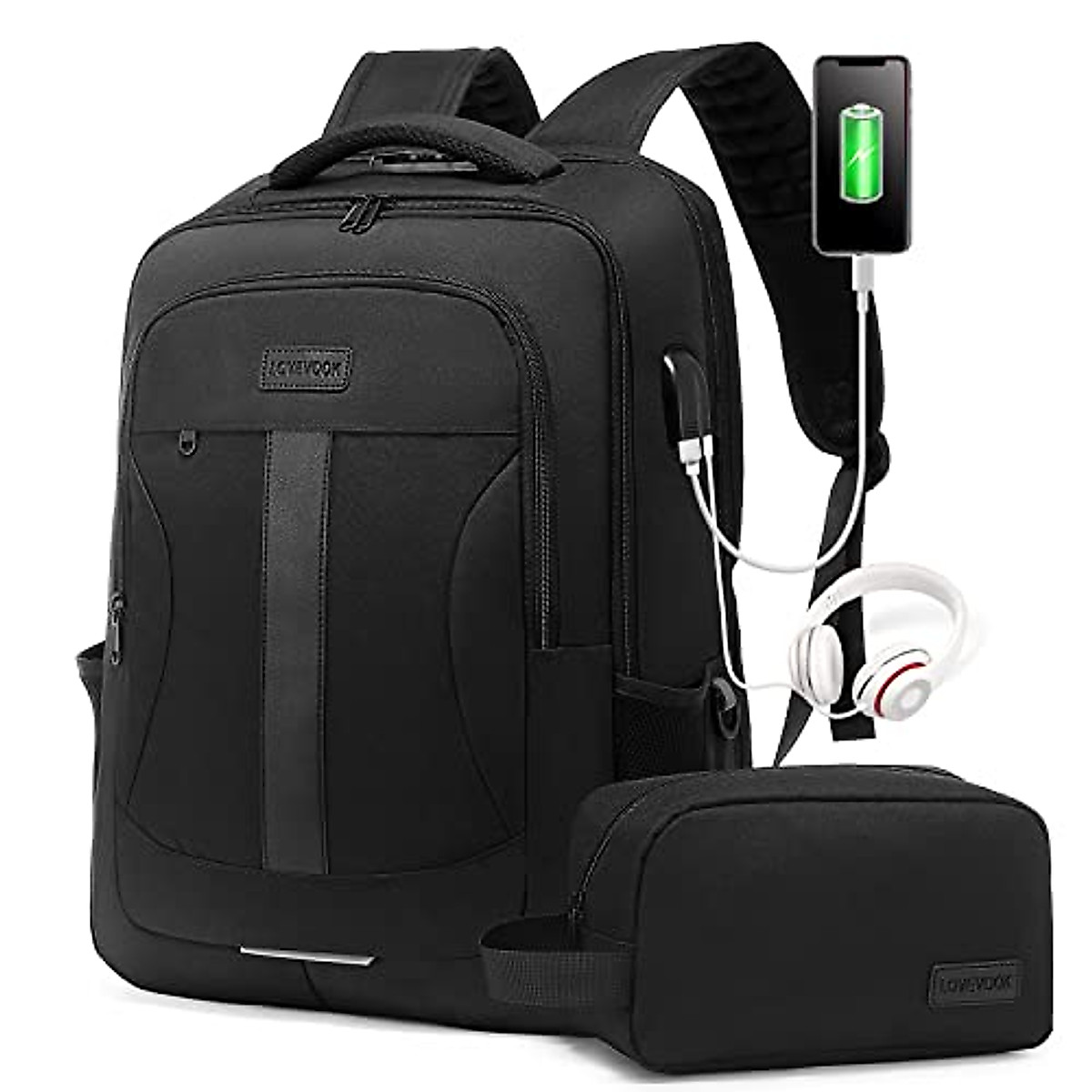 LOVEVOOK Laptop Backpack for Women Teacher Nurse Backpack Purse Computer Bag Work Travel Backpack Men Large Capacity Business Backpack with USB Charging Port