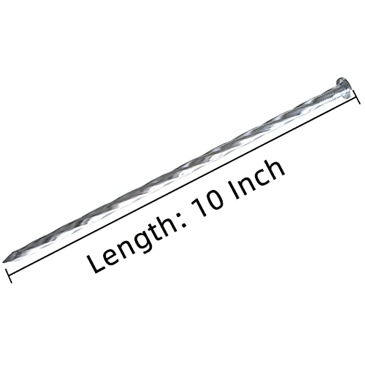 EISENSP 10-inch Spiral Metal Landscape Edging Stakes - Galvanized and Rustproof - 30pcs Round Anchoring Staples for Paver Edging, Artificial Turf, Garden Landscape and More, Bright Spike Timber Nail