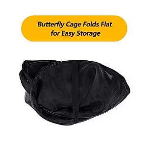 30" Heavy Duty Monarch Butterfly Habitat, Outdoor Collapsible Insect Mesh Cage Terrarium Pop-up with Zipper Protection