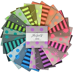 Neon True Colors 5" Charm Pack by Tula Pink for Free Spirit Fabrics 42 5" Fabric Squares