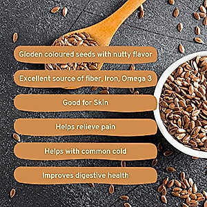 SPICE TRAIN, Organic Flax Seed with Omega3 (397g/14oz) USDA Certified, Non-GMO, Flaxseed for Flax meals & Drinks | Resealable Zip Lock Pouch | 100% Raw Flax Seeds Sourced from India | Brown Flax Seeds