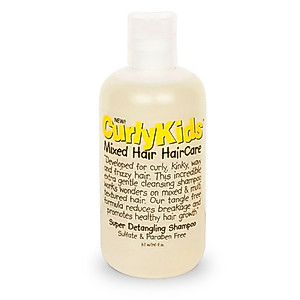 CurlyKids Mixed Haircare Super Detangling Shampoo, Yellow, 8 Fl Oz