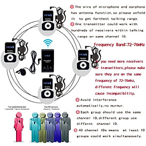 EXMAX® EX-100 Wireless Tour Guide Monitoring Voice Audio Transmission System+Aluminium Alloy Charge Case for Teaching Tour guides Silent Conference Church Museum Tour (1 Transmitters and 60 Receivers)